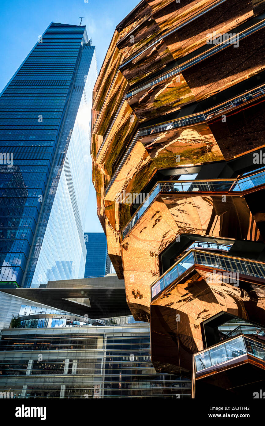 Exterior of the Vessel in Hudson Yards, Manhattan, New York City, USA ...