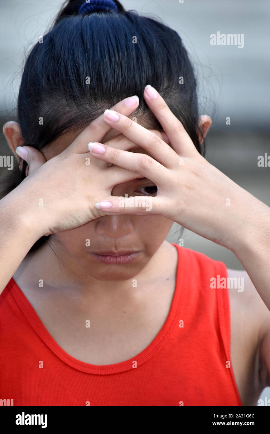 An A Female And Worry Stock Photo - Alamy