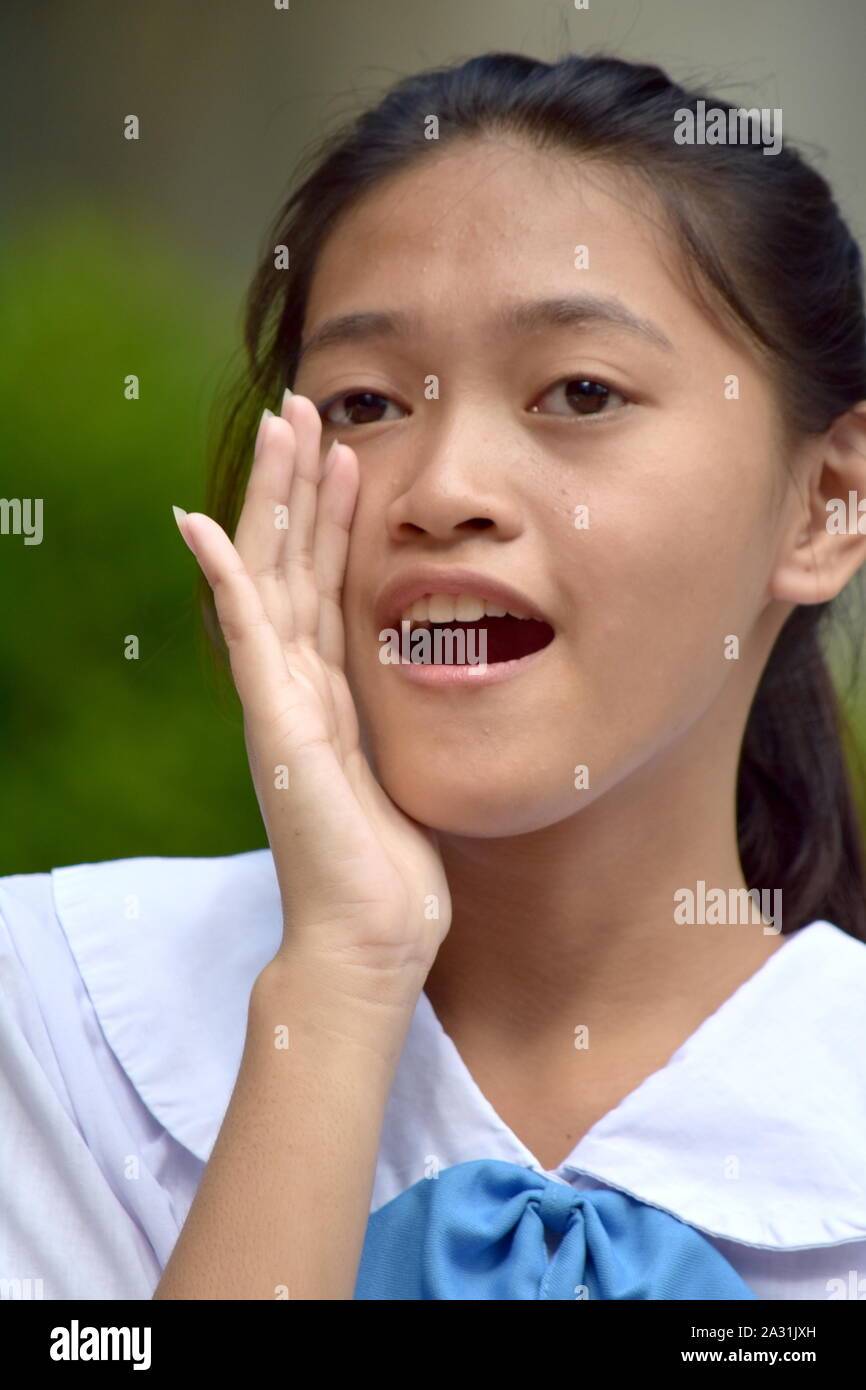 A Teen Girl Yelling Stock Photo - Alamy