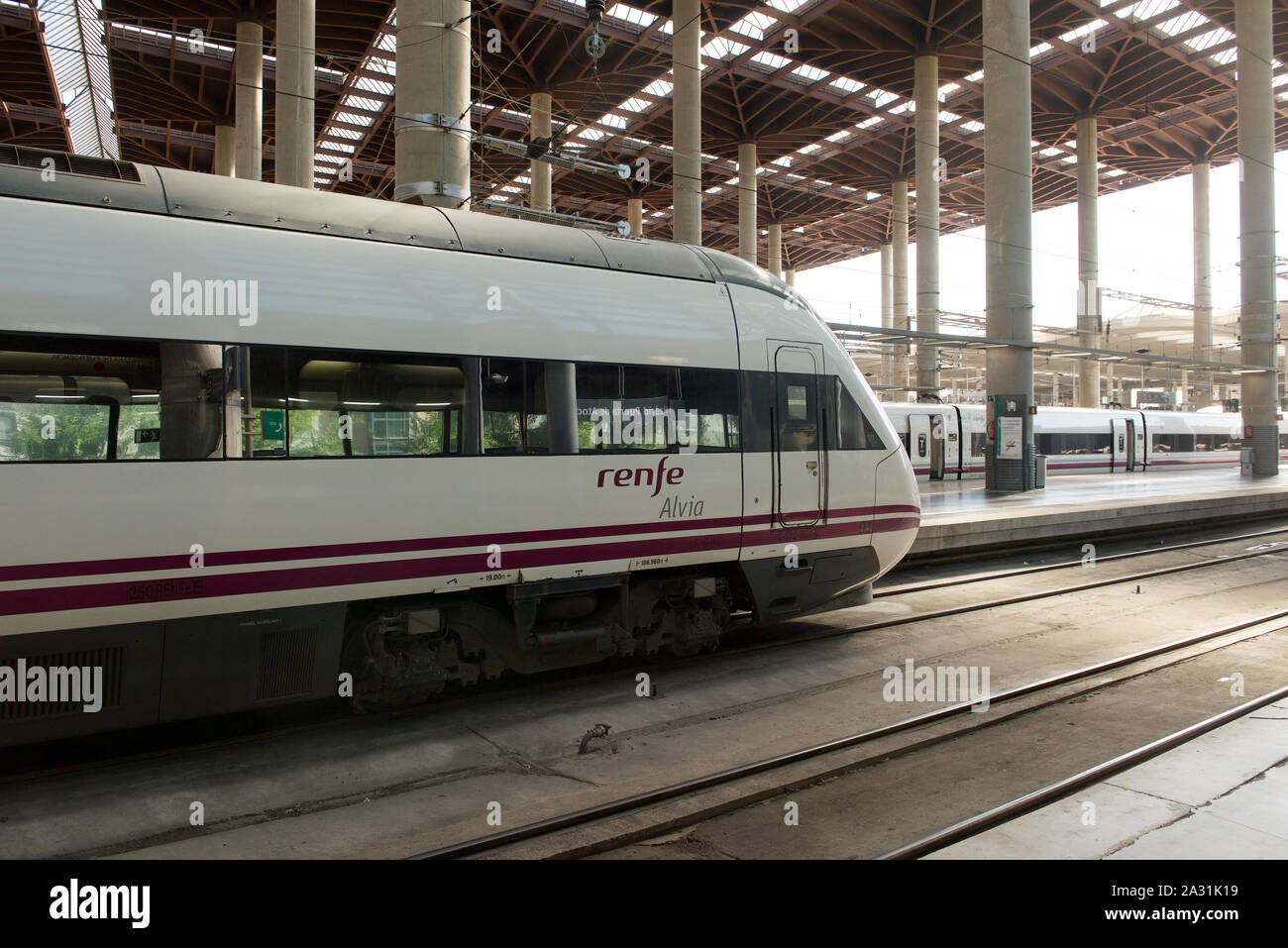 Renfe passenger train in Madrid Atocha Station, Spain Stock Photo - Alamy