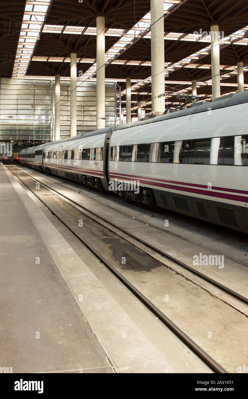 Renfe passenger train in Madrid Atocha Station, Spain Stock Photo - Alamy