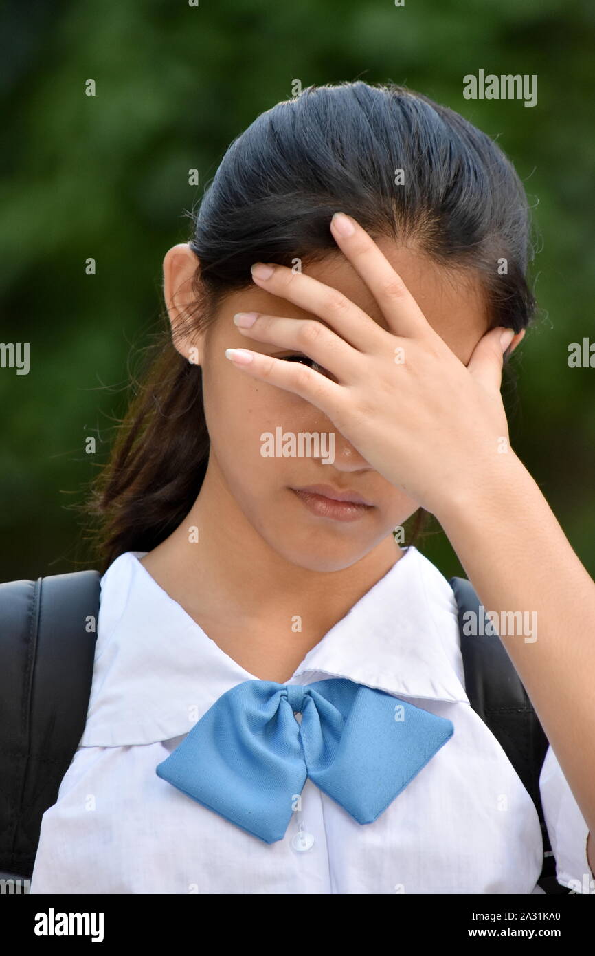 An A Stressed Girl Student Stock Photo - Alamy