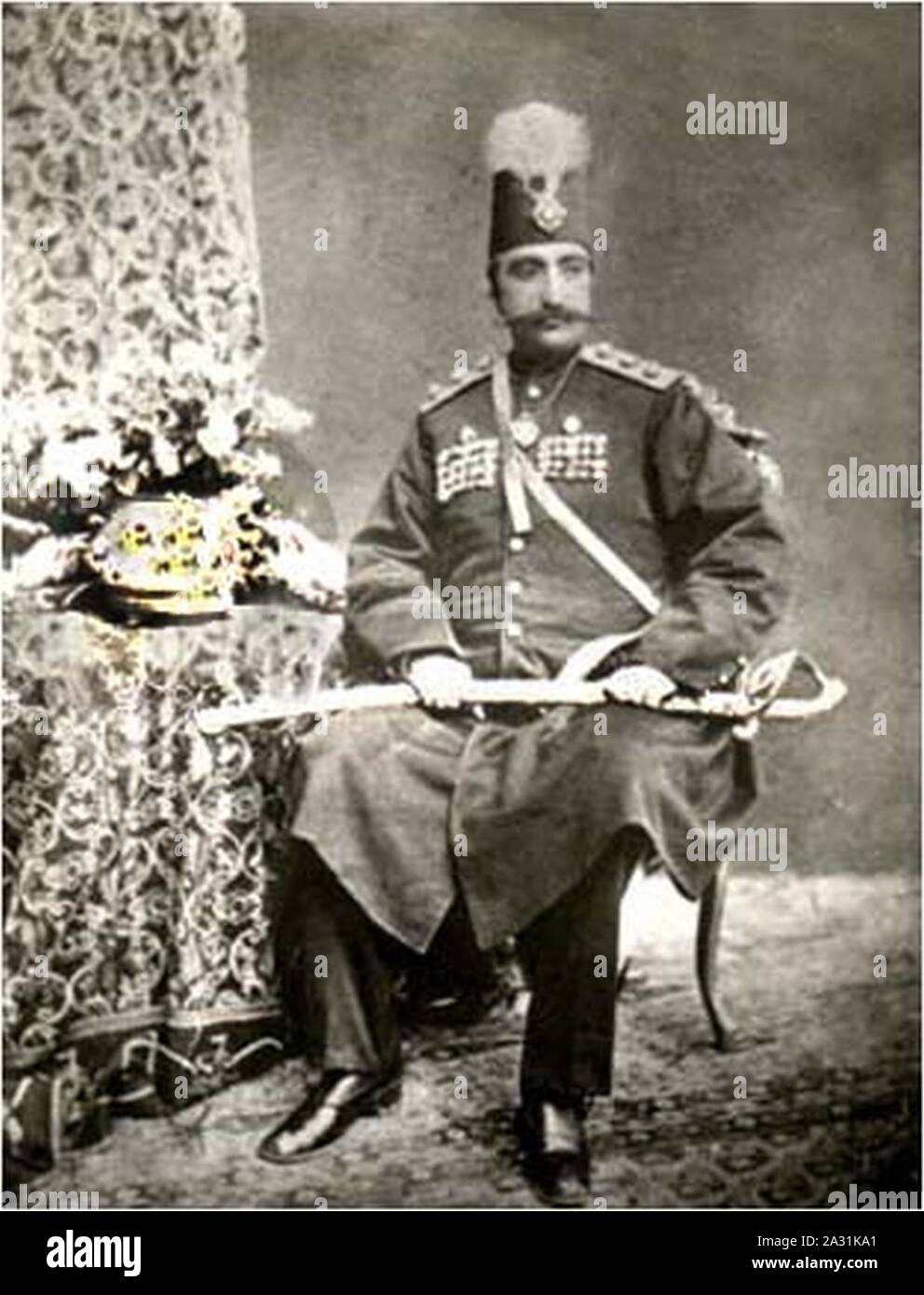 Ermakov Dimitri (1846-1916). Portrait of Naser-od-Din Shah. 1883 Stock ...