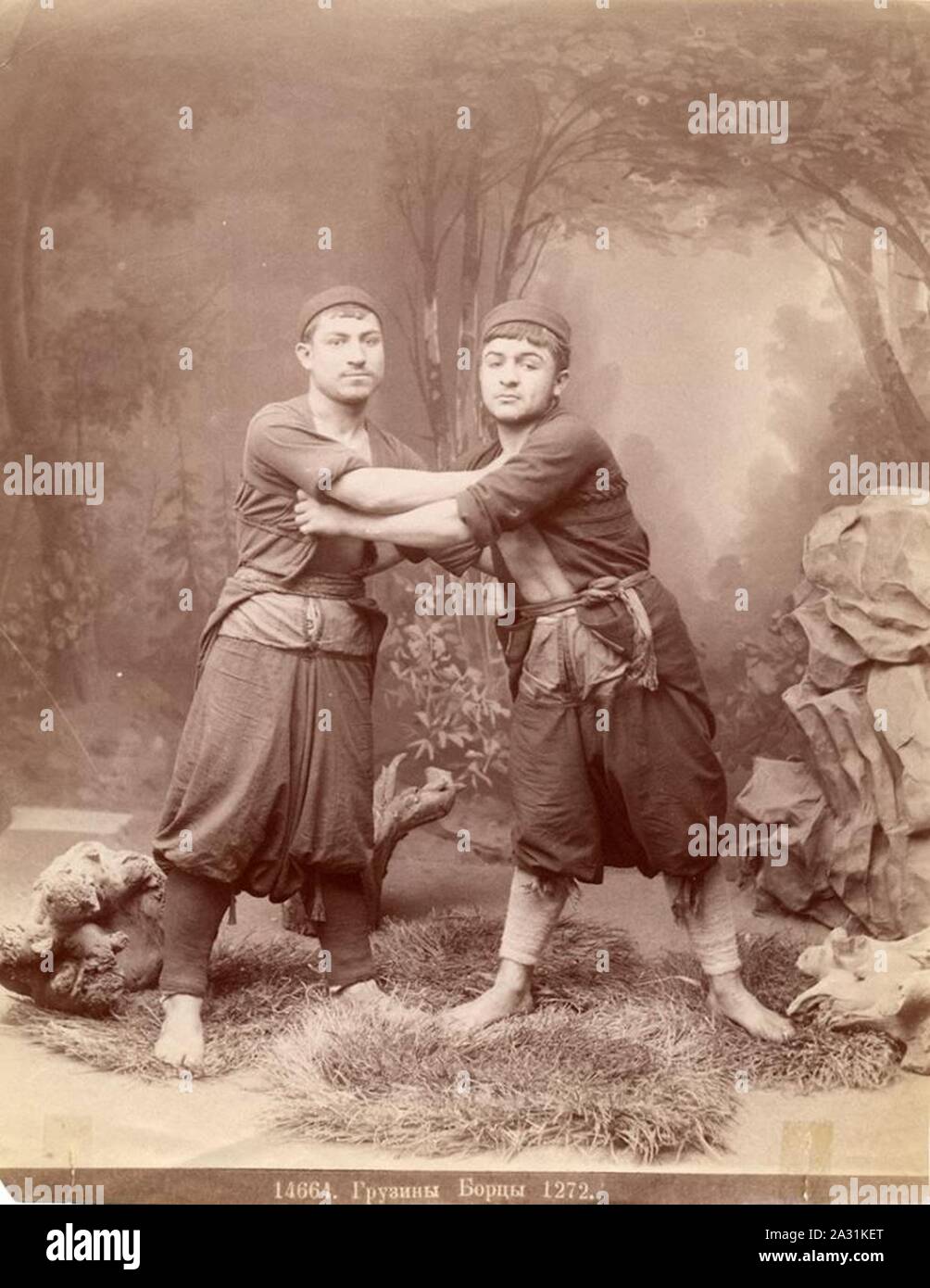 Ermakov. № 14664. Georgian wrestlers Stock Photo - Alamy