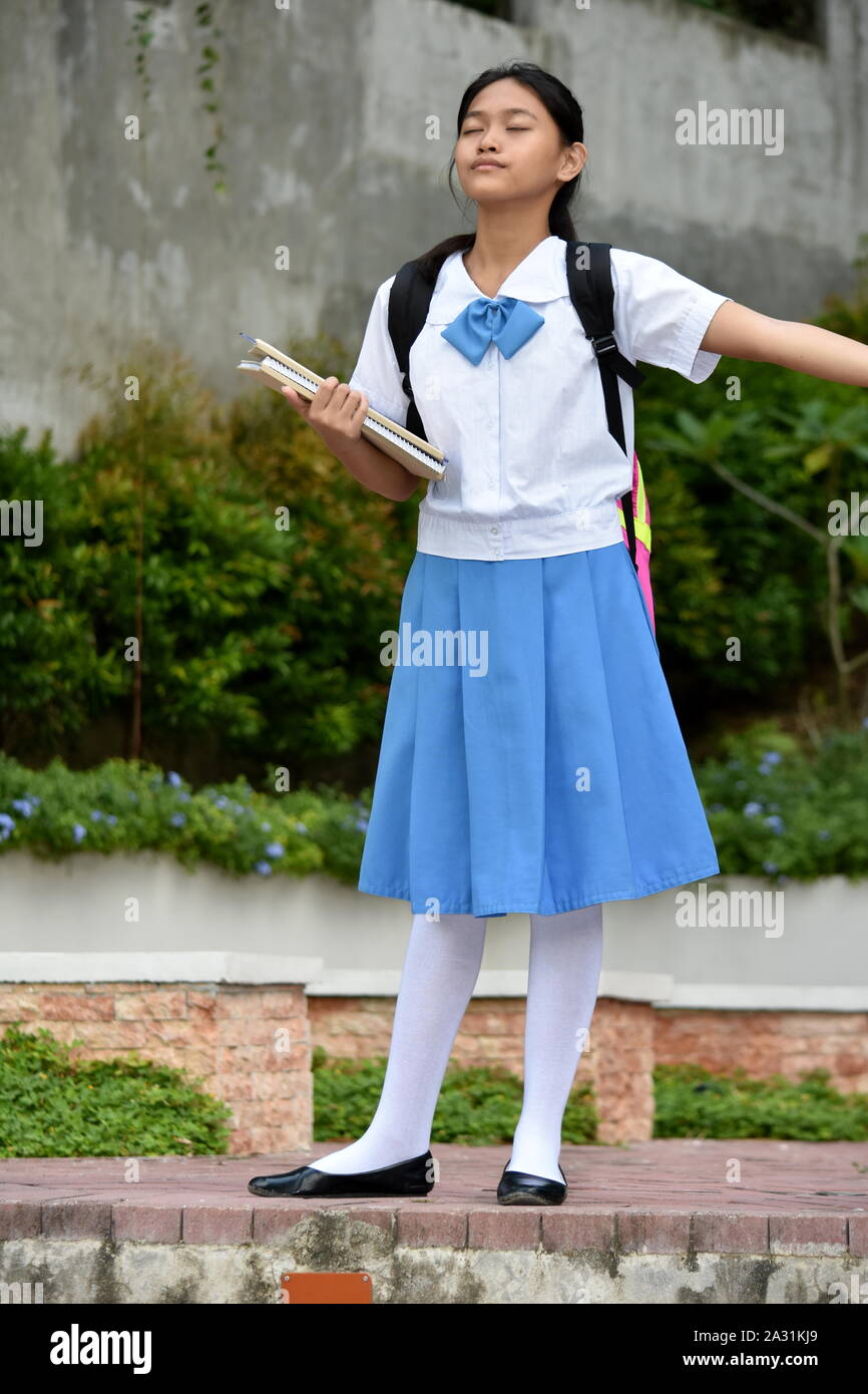 An A Female Student And Freedom Stock Photo - Alamy