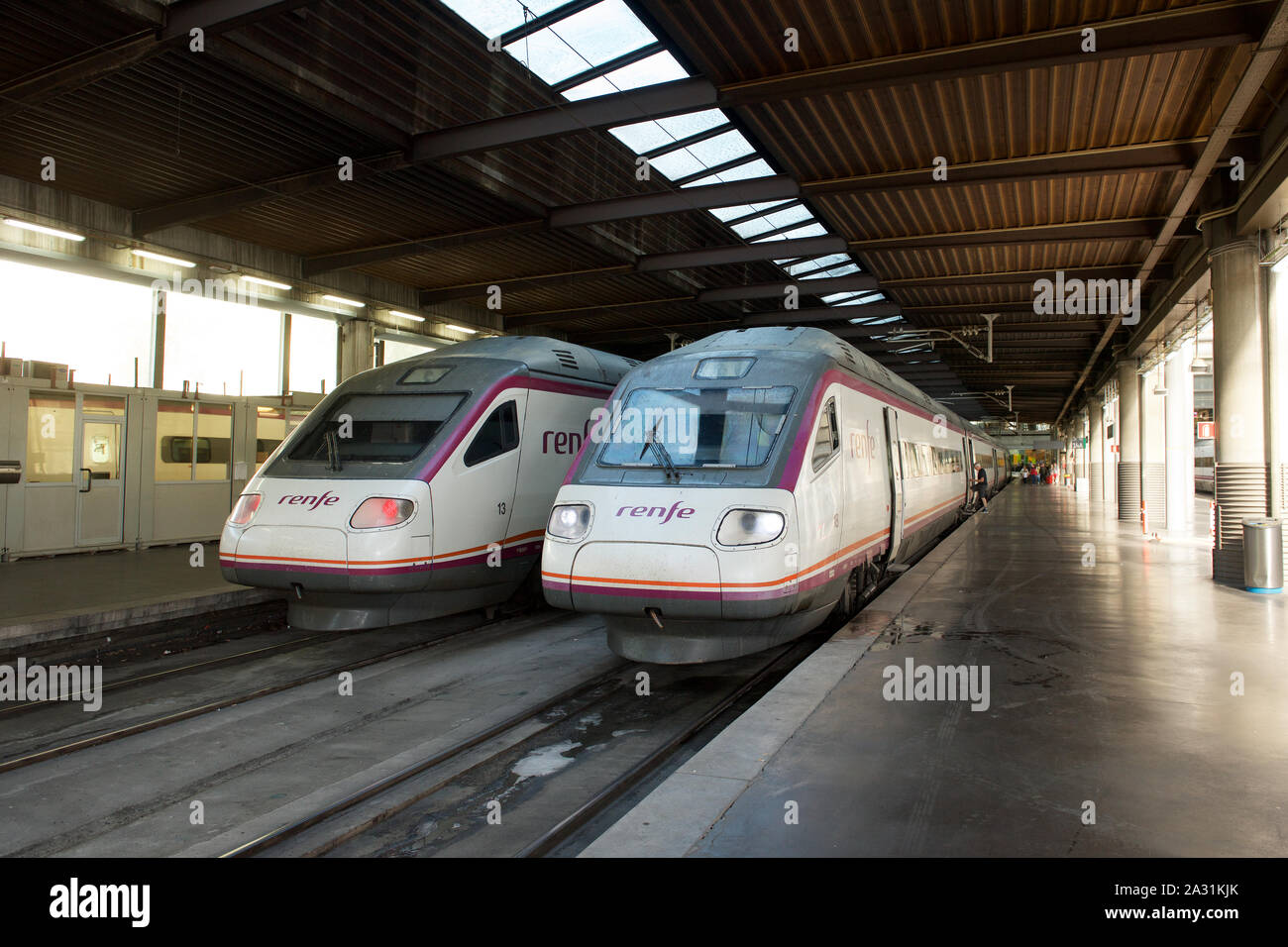 Renfe passenger train in Madrid Atocha Station, Spain Stock Photo - Alamy