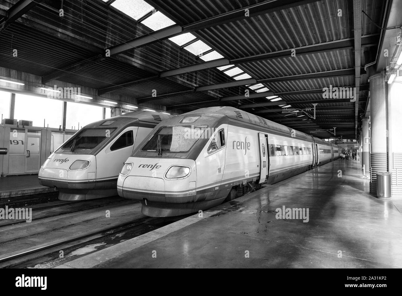 Renfe passenger train in Madrid Atocha Station, Spain Stock Photo - Alamy