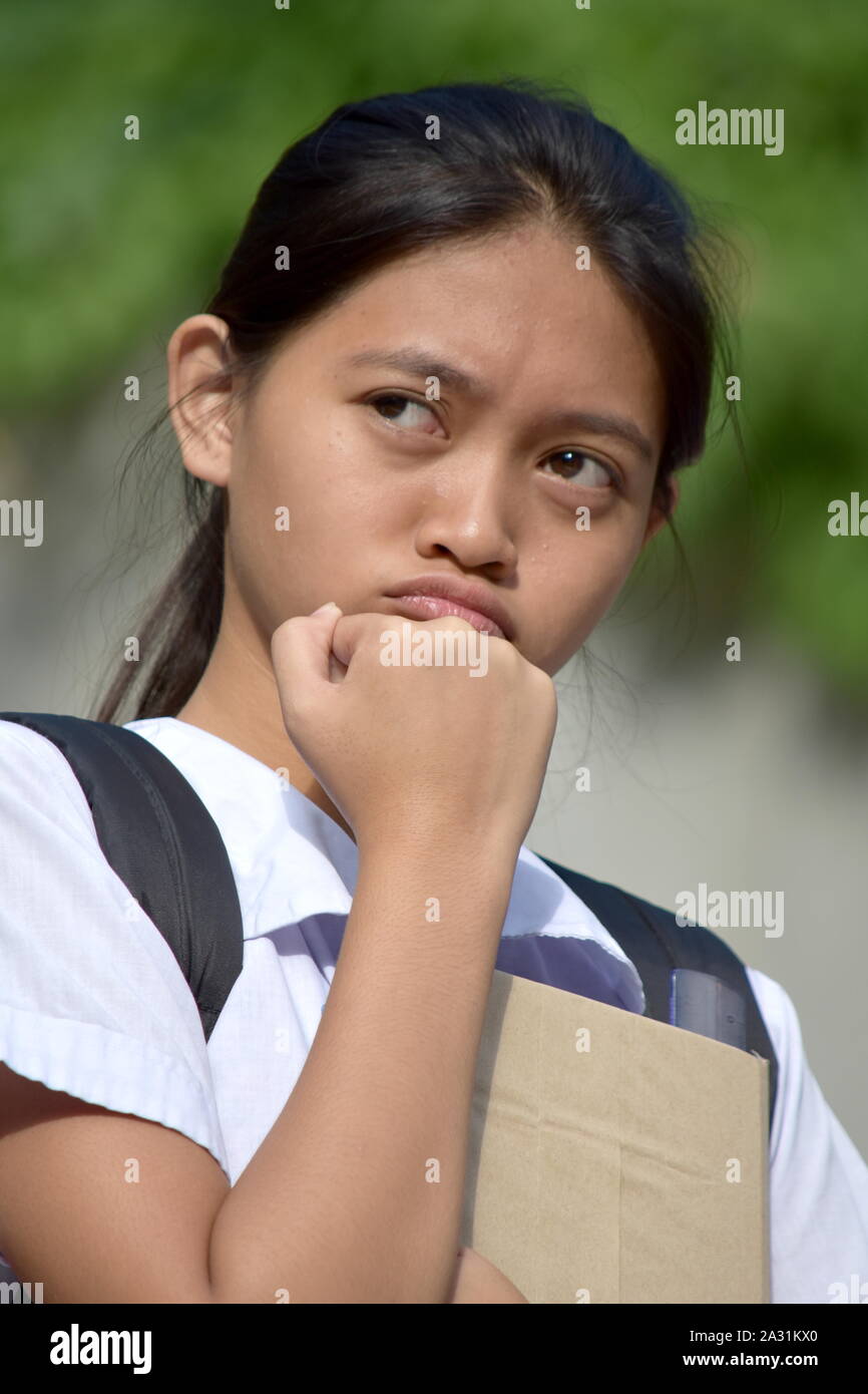 A Diverse Female Student And Confusion Stock Photo - Alamy