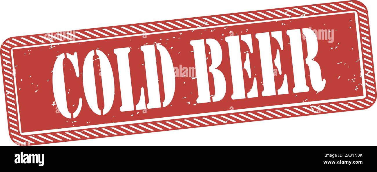 Cold Beer square Rubber Stamp on a white background Stock Vector Image ...