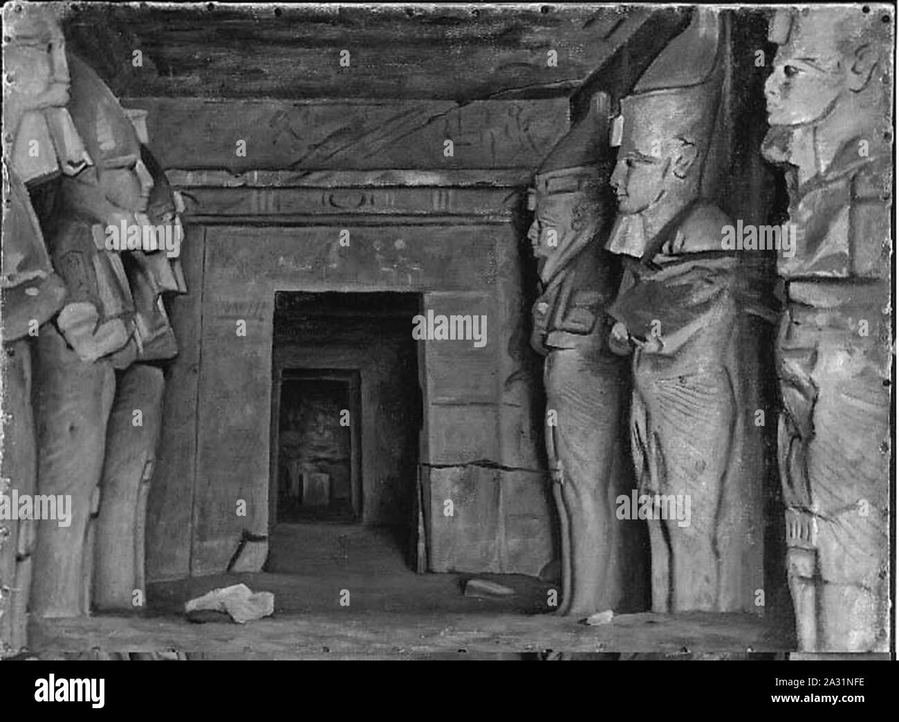 Ernest Wadsworth Longfellow - Interior of Temple of Rameses II at Abu ...