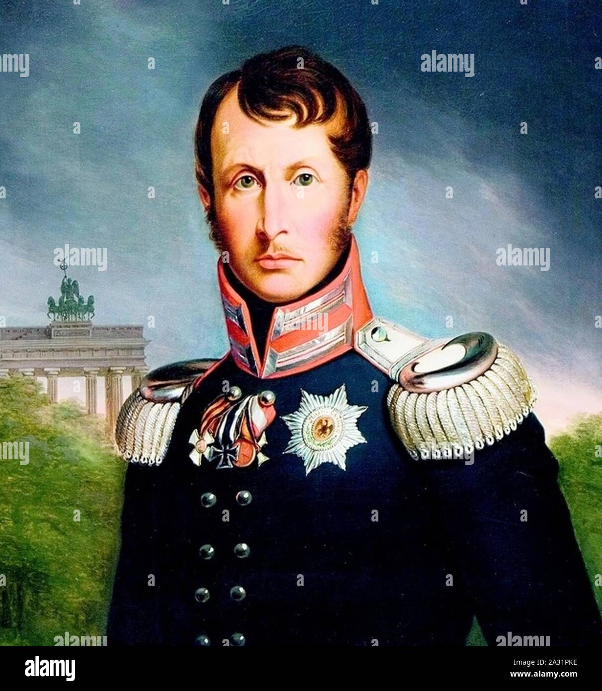 Ernst Gebauer - Portret króla Fryderyka Wilhelma III 1820 Stock Photo ...