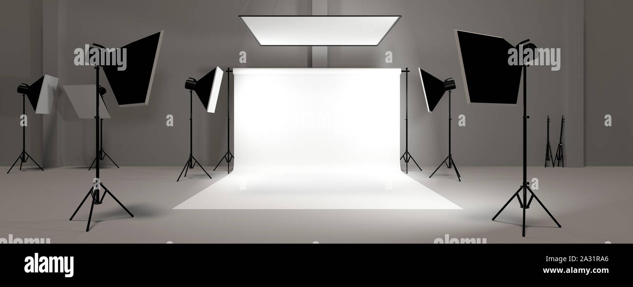 3D rendering photo studio room Stock Photo - Alamy