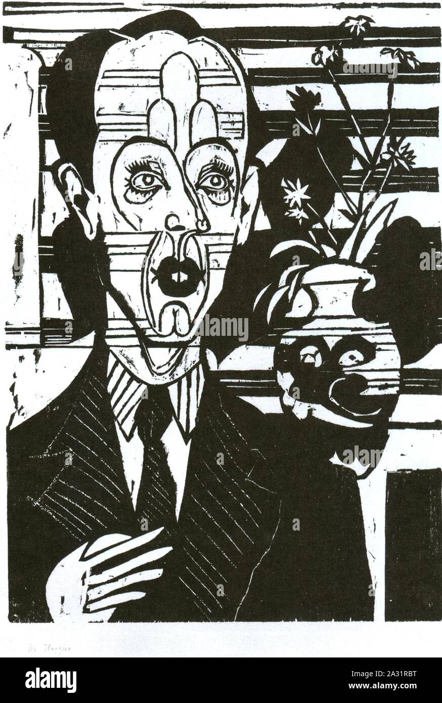 Ernst Ludwig Kirchner - Bildnis Dr Huggler 1935 Stock Photo - Alamy