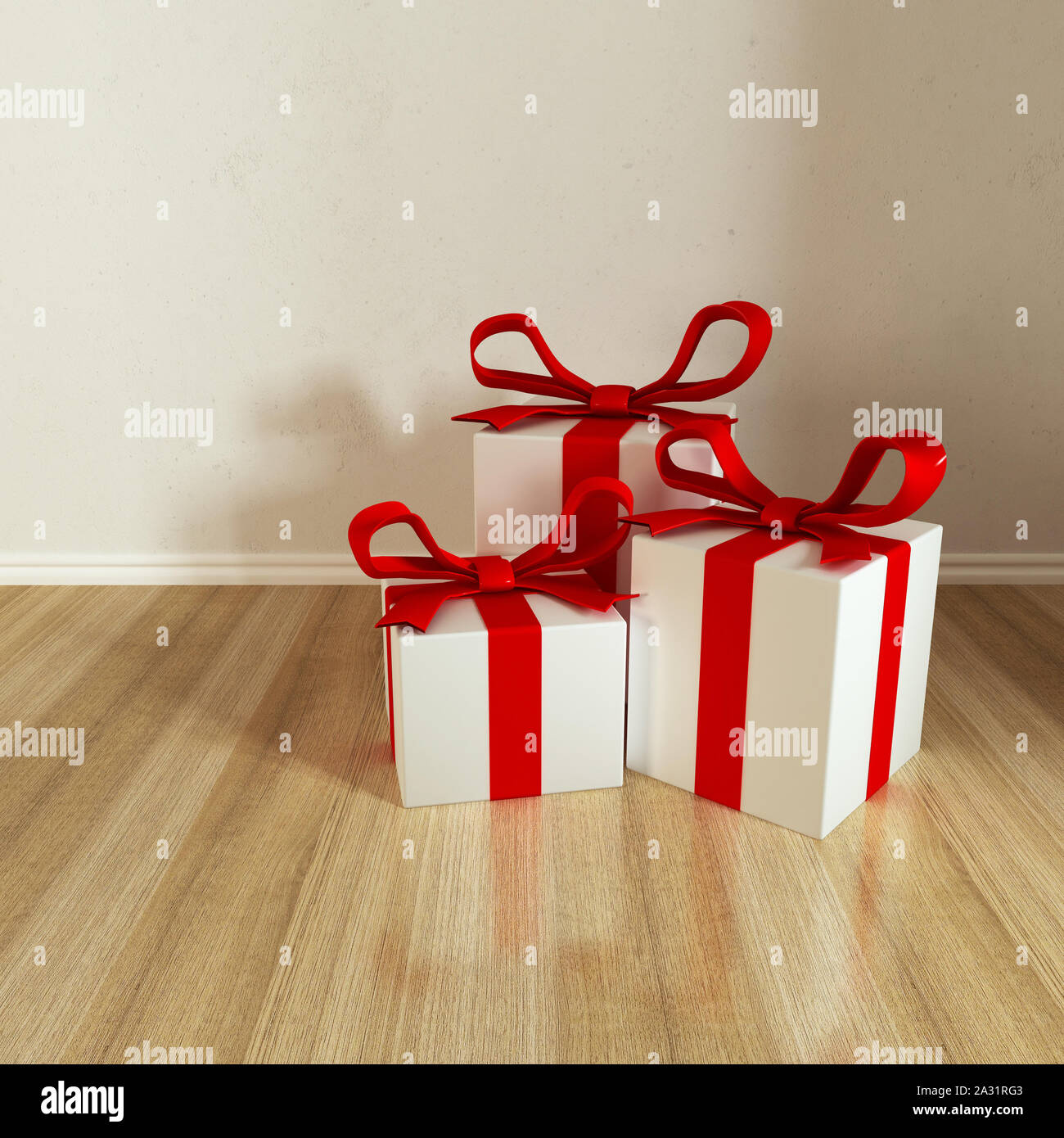 Christmas gifts 3D illustration Stock Photo - Alamy
