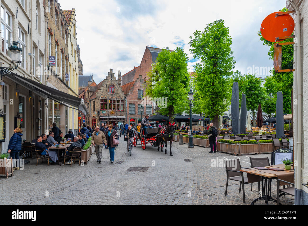 Park in Simon Stevinplein in Ghent, Belgium Stock Photo - Alamy