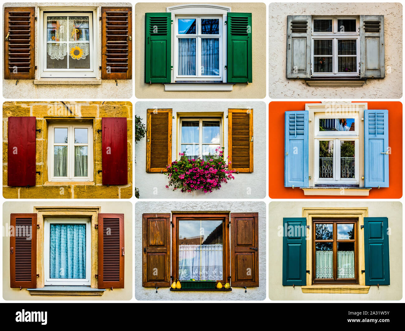 Traditional coloured shutters Cut Out Stock Images & Pictures - Alamy
