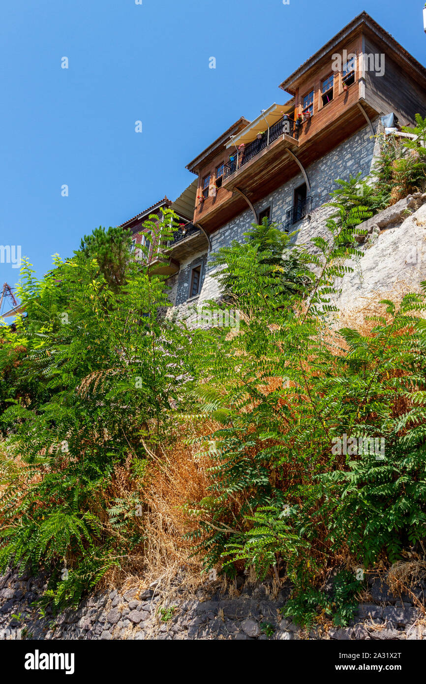 Molivos village, a view of the picturesque, traditional houses of ...