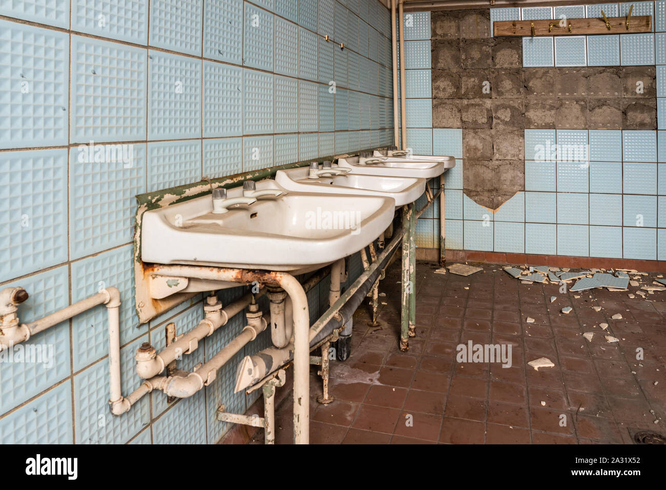 DDR factory washroom Stock Photo - Alamy