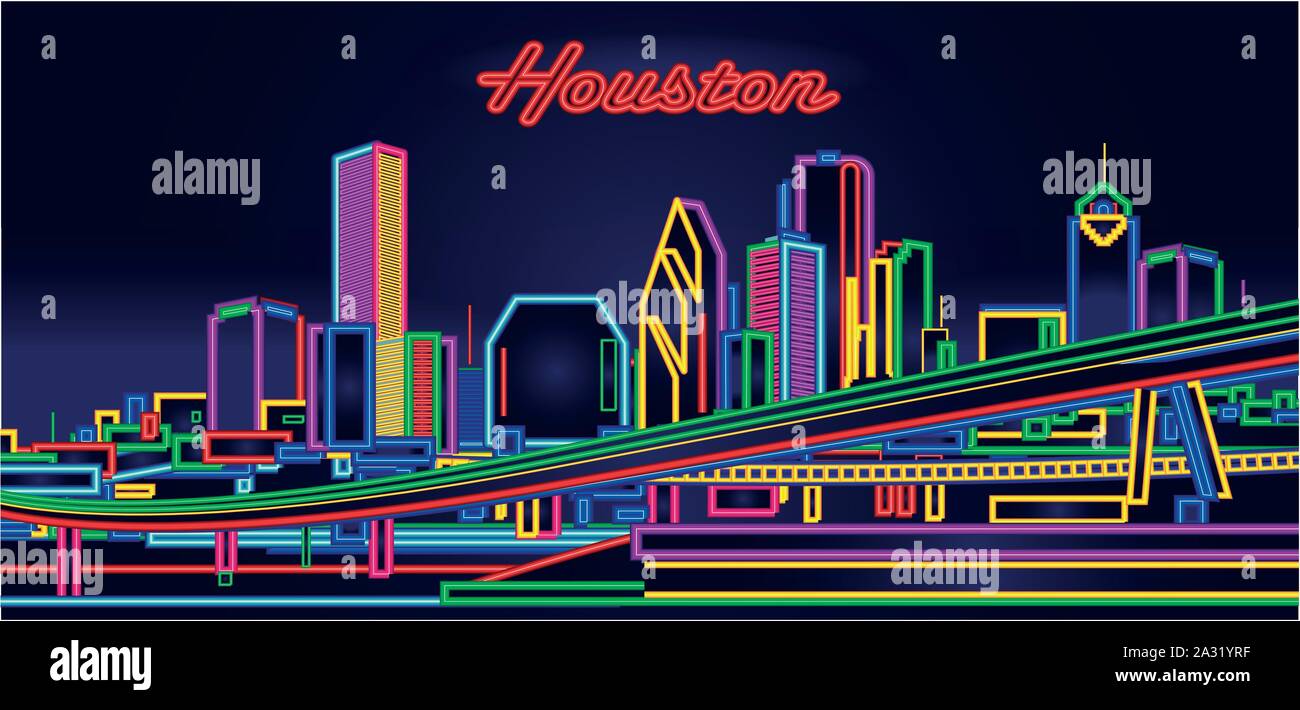 Houston Texas urban skyline Stock Vector Image & Art - Alamy