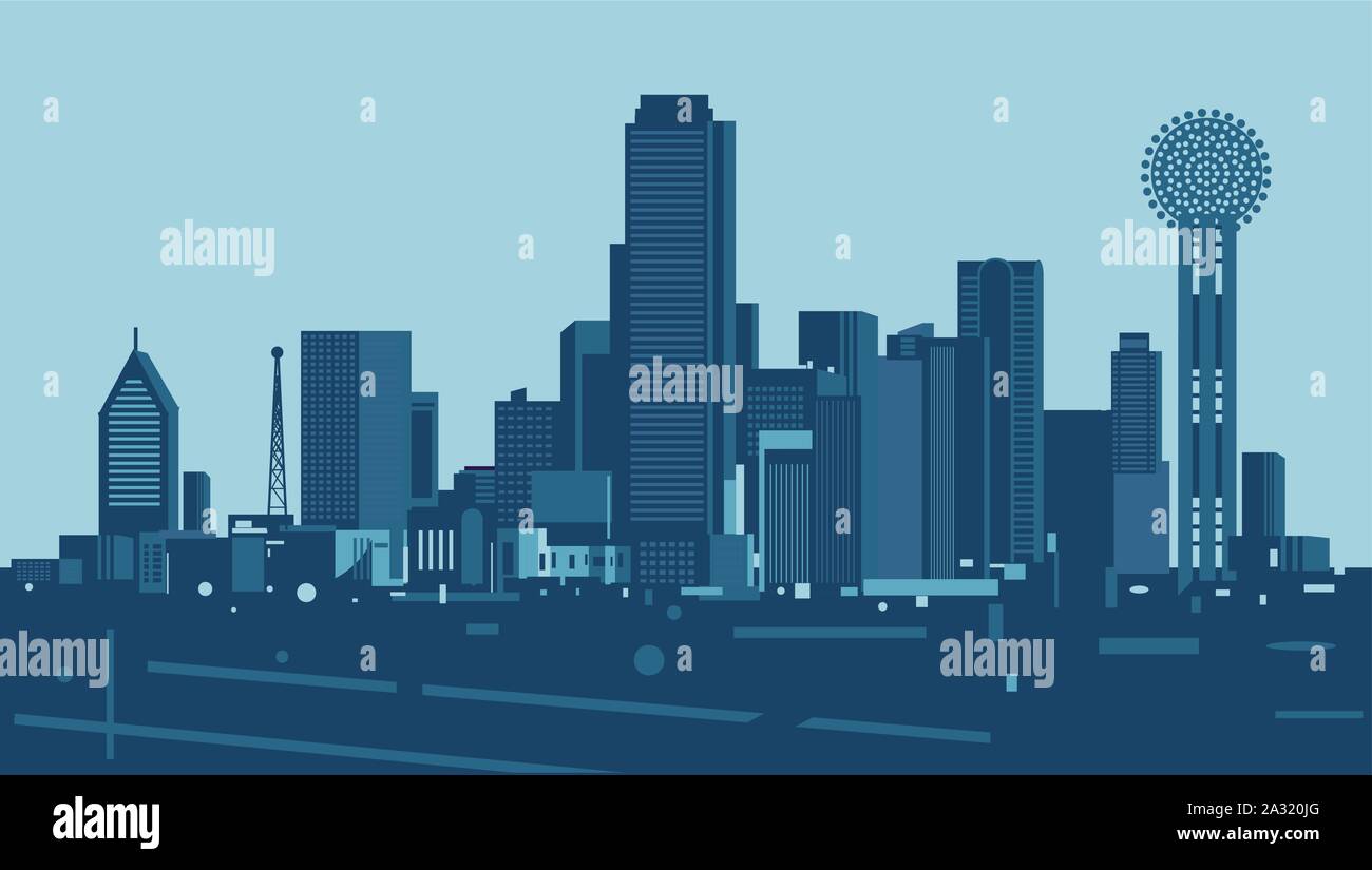 Dallas Texas urban skyline Stock Vector Image & Art - Alamy