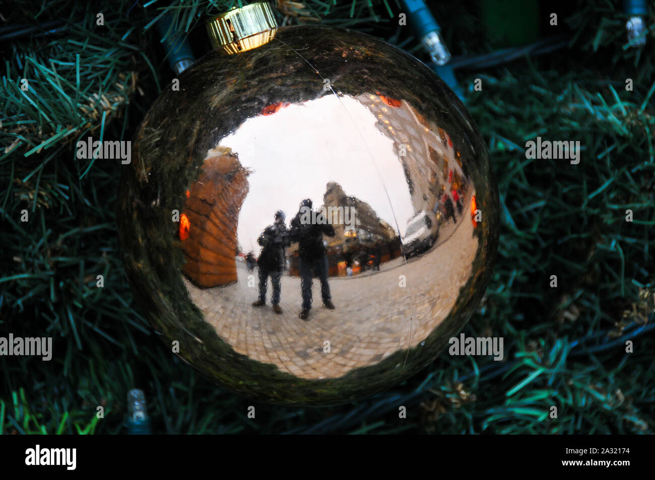 Christmas Ornament Ball Reflection High Resolution Stock Photography ...