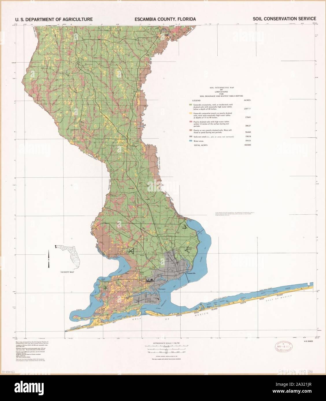 Escambia County, Florida - soil interpretive map of limitations for ...