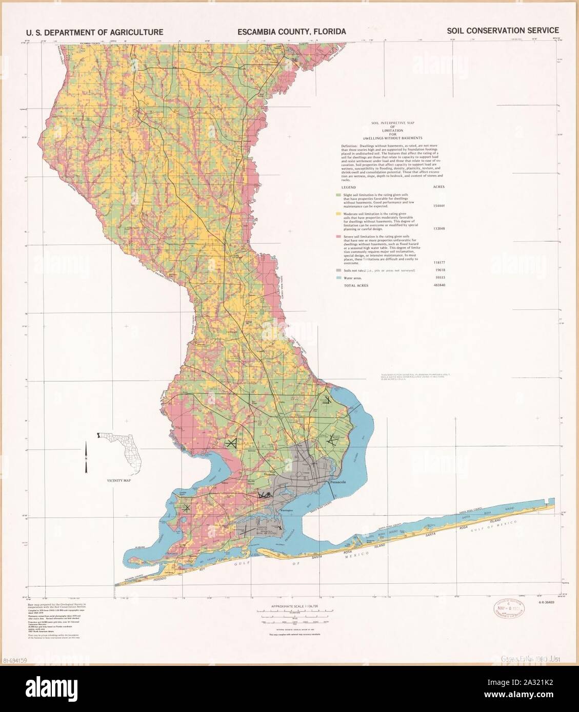 Escambia County, Florida - soil interpretive map of limitation for ...