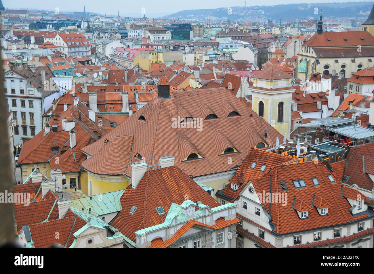 The red roof of Prague from the high Stock Photo - Alamy