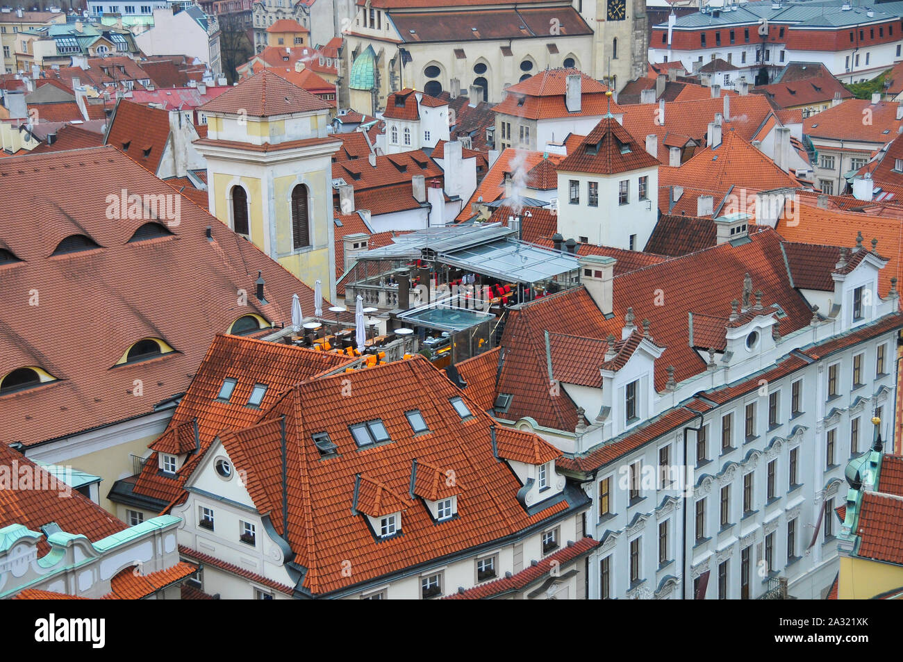 The red roof of Prague from the high Stock Photo - Alamy