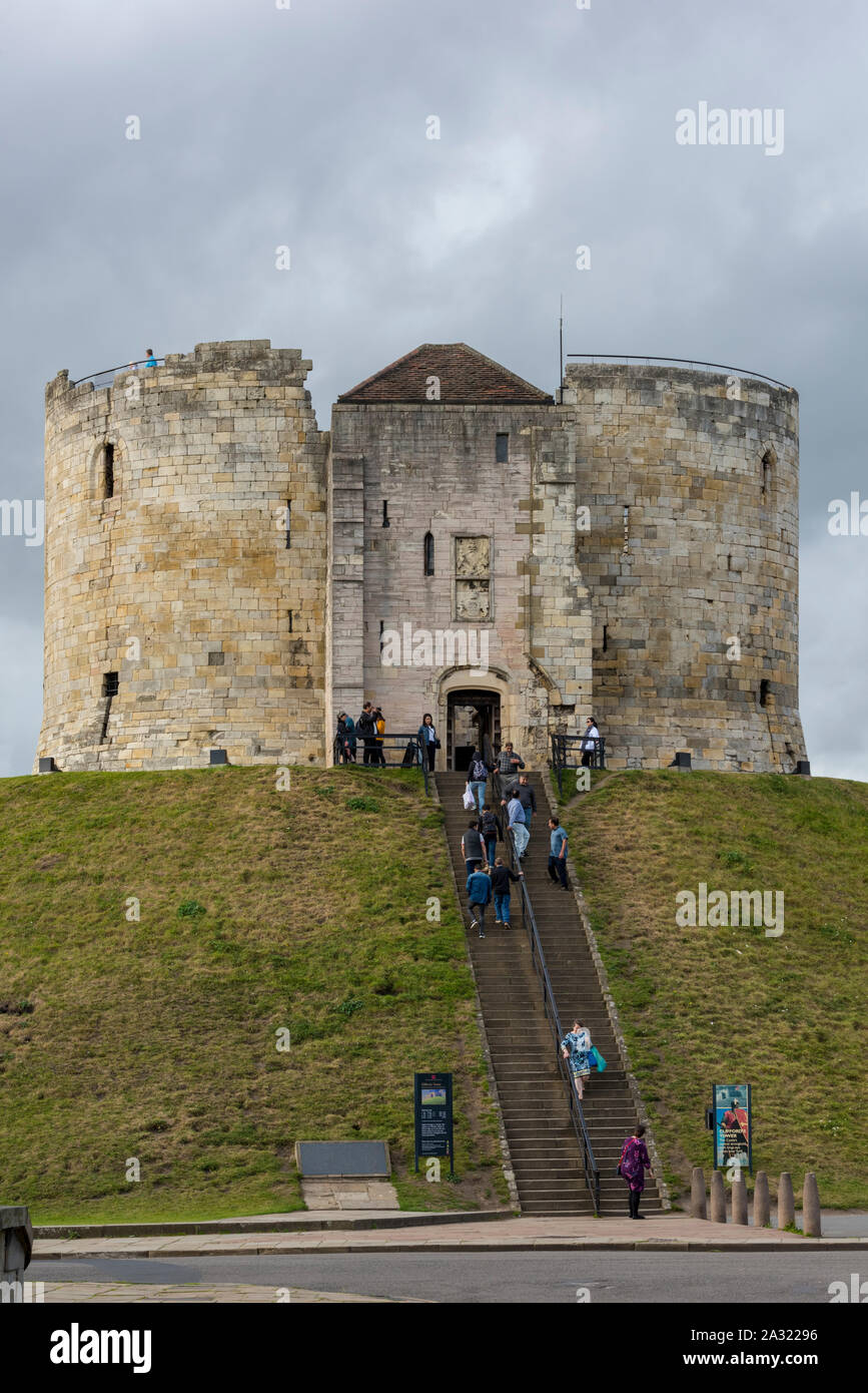 The medieval castle at the county town of Yorkshire, York castle Stock ...