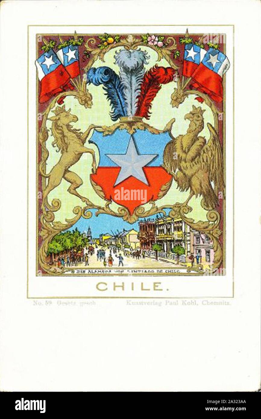Escudo de Chile - Postal Stock Photo - Alamy