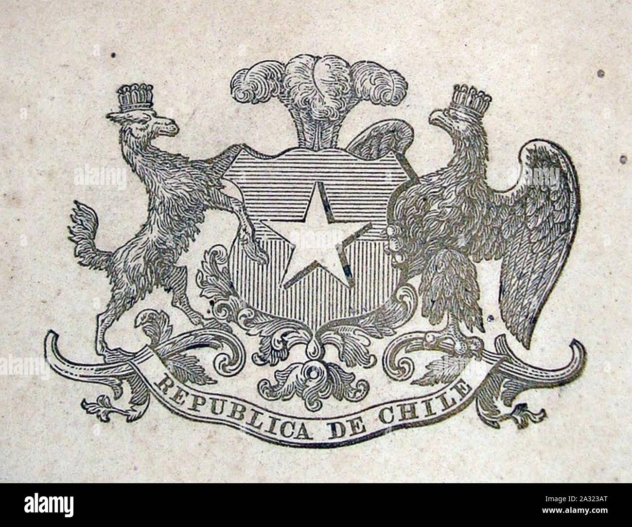Escudo de Chile 1851 Stock Photo - Alamy