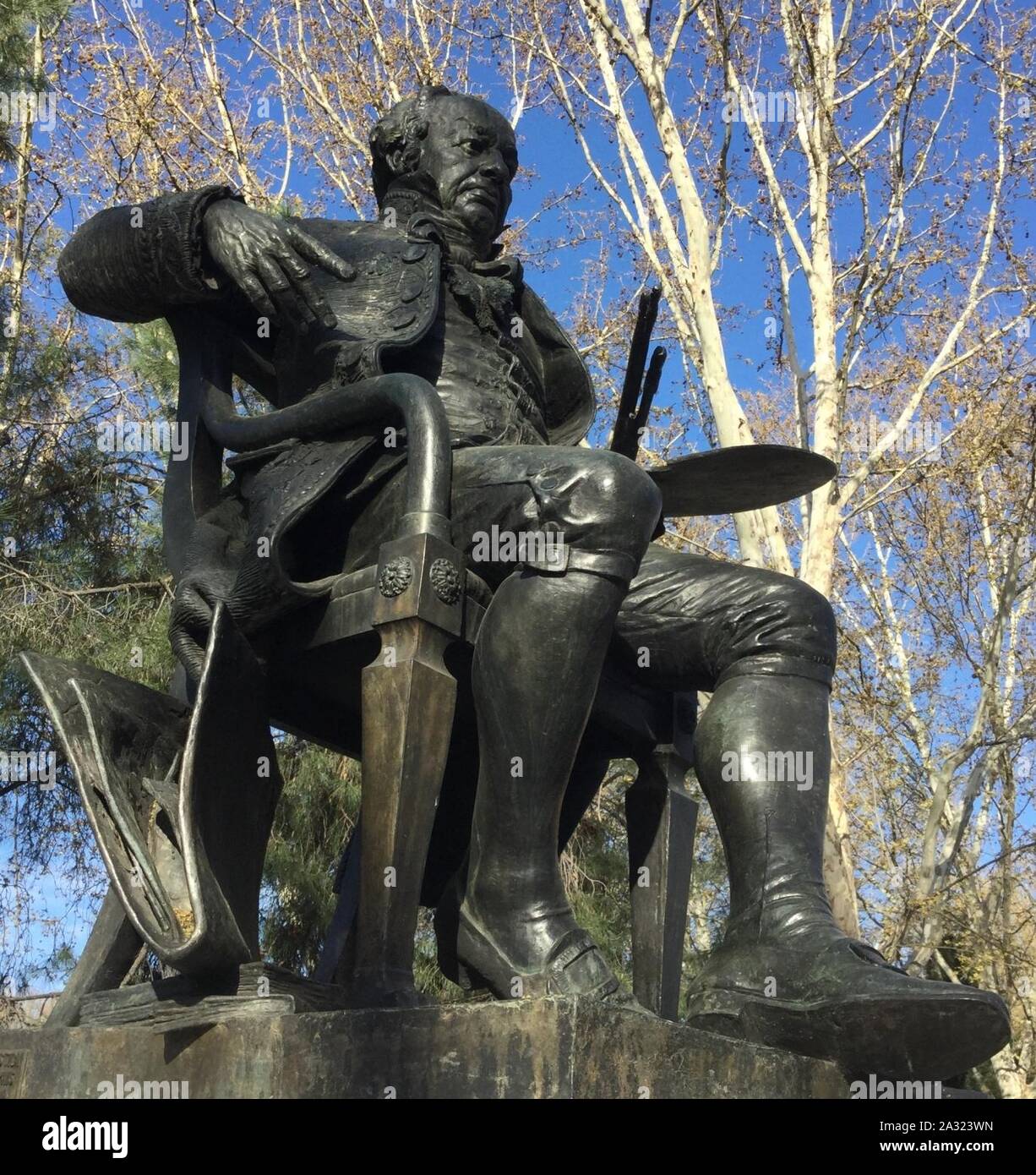 Escultura de Goya, por José Llaneces. 02 Stock Photo - Alamy