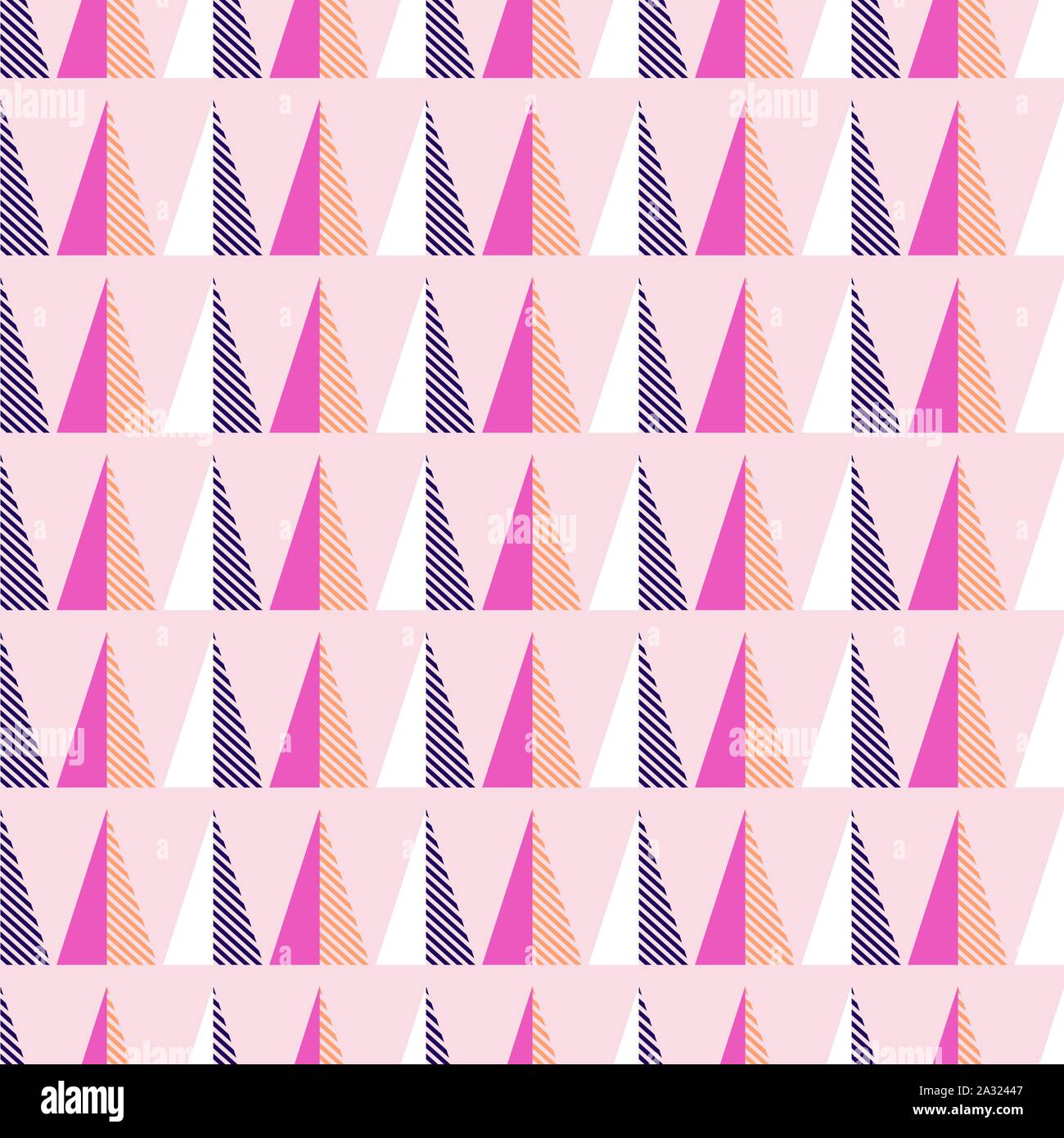 Seamless pattern with geometric triangle shapes. Bright colors pink and ...