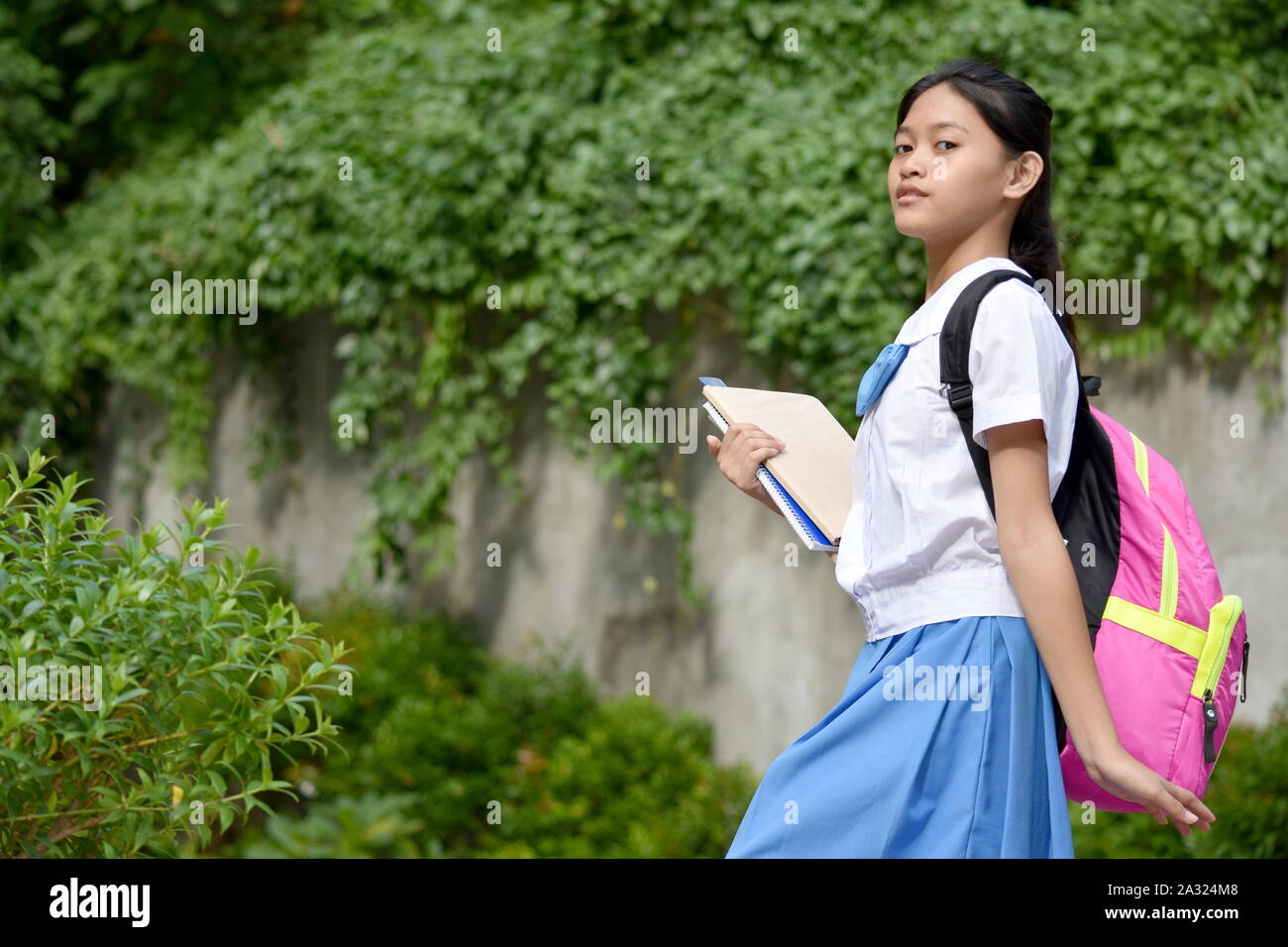 An A School Girl Wondering Stock Photo - Alamy