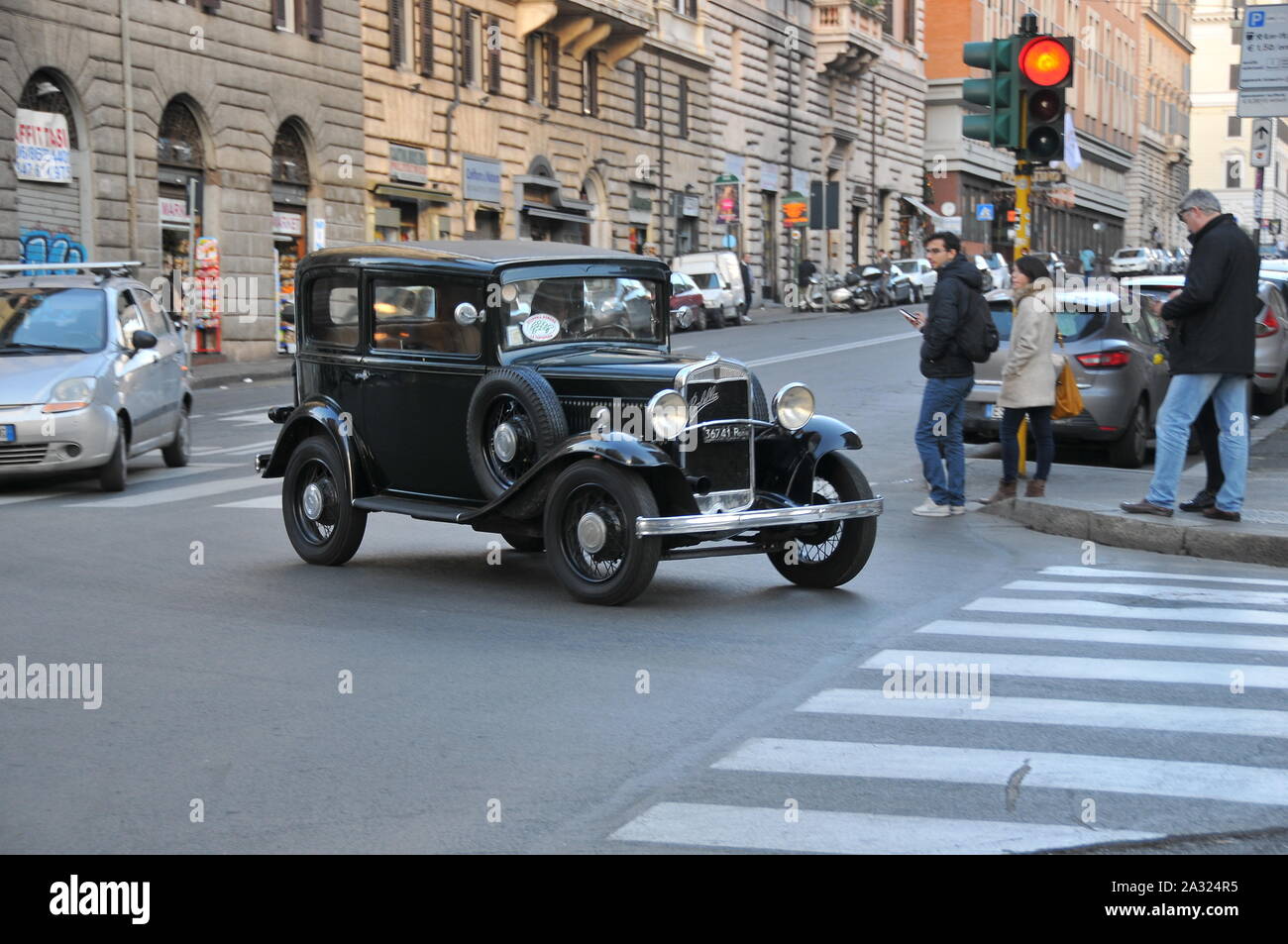 Old car in Rome Stock Photo - Alamy