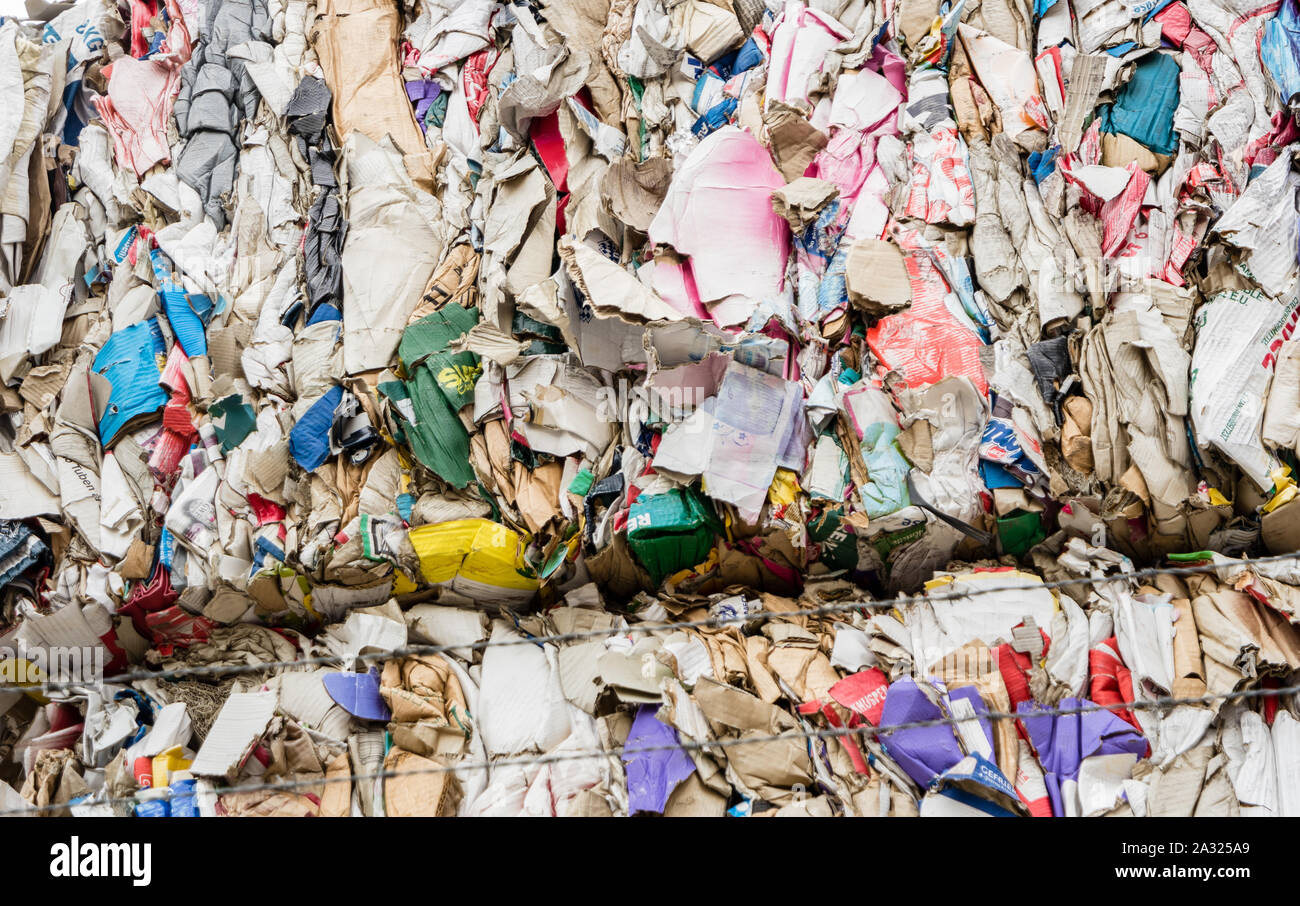 Old paper and cardboard material yard Stock Photo - Alamy