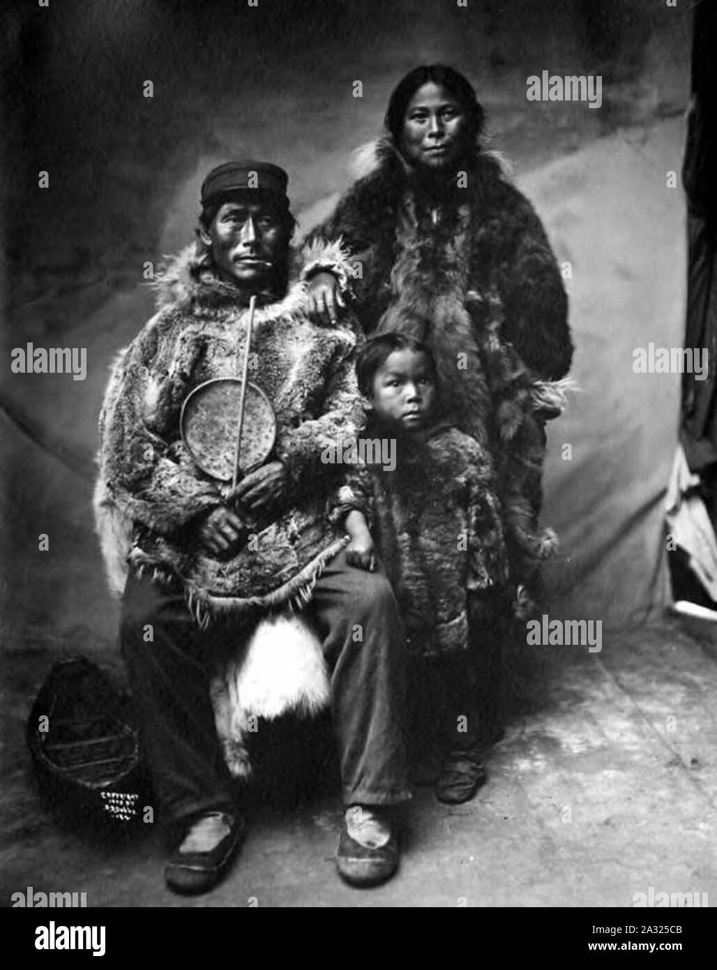 Eskimo family showing man, woman and child, Alaska, 1903 (AL CA 4913 ...