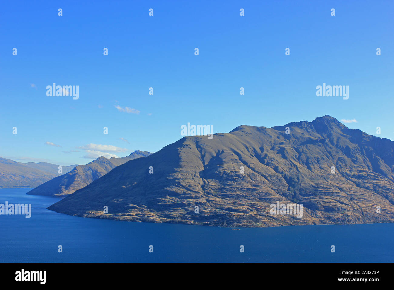 Cecil peak and lake wakatipu seen from queenstown Stock Photo - Alamy