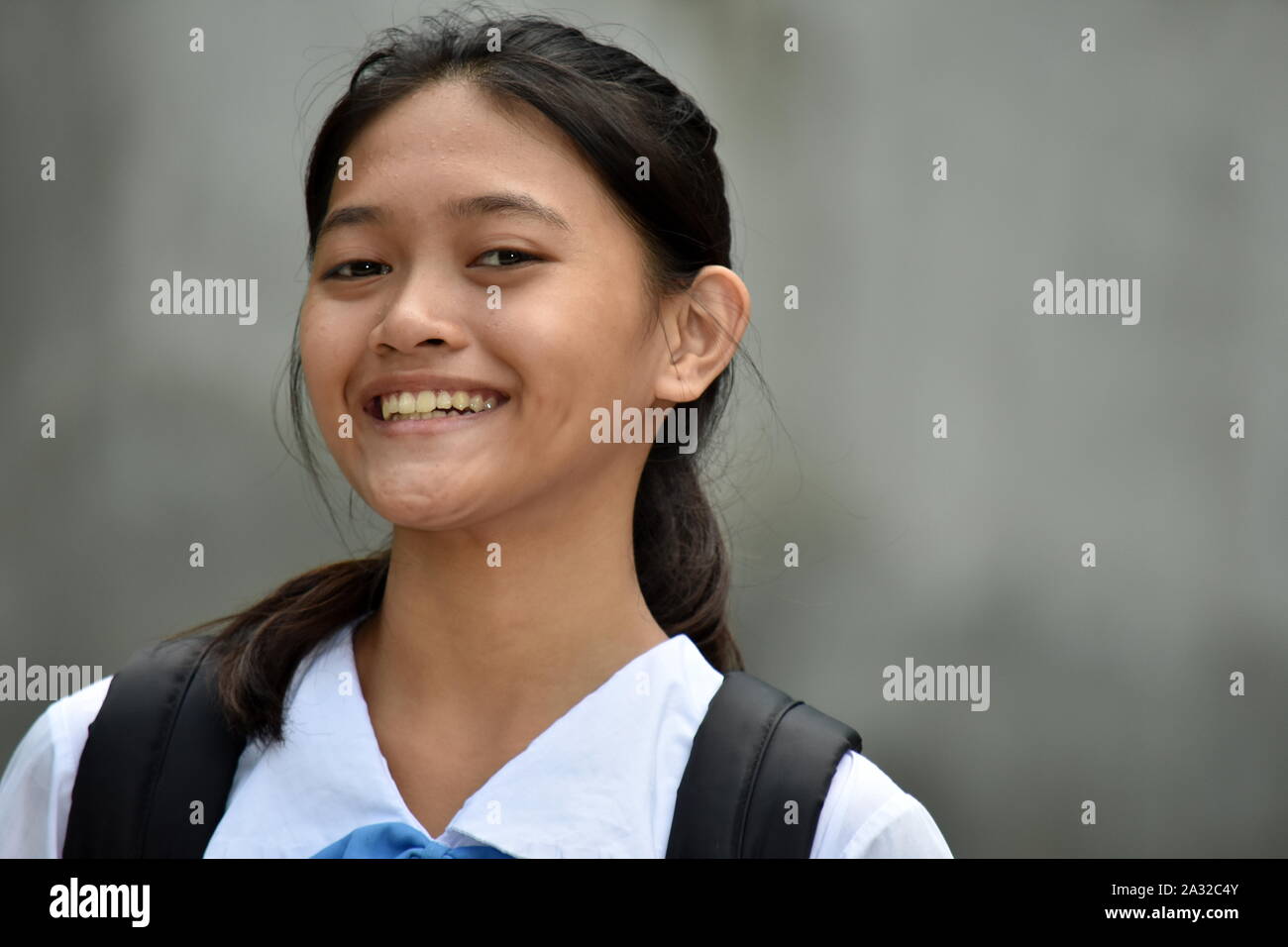 An A Smiling Asian Female Student Stock Photo - Alamy