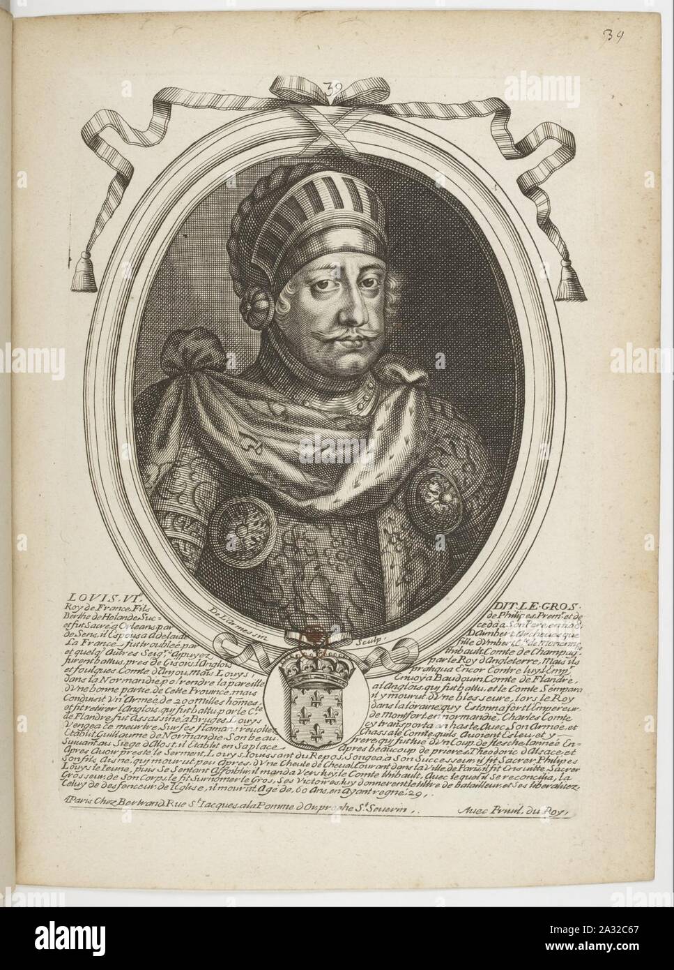 Estampes par Nicolas de Larmessin.f048.Louis VI, roi de France Stock Photo - Alamy