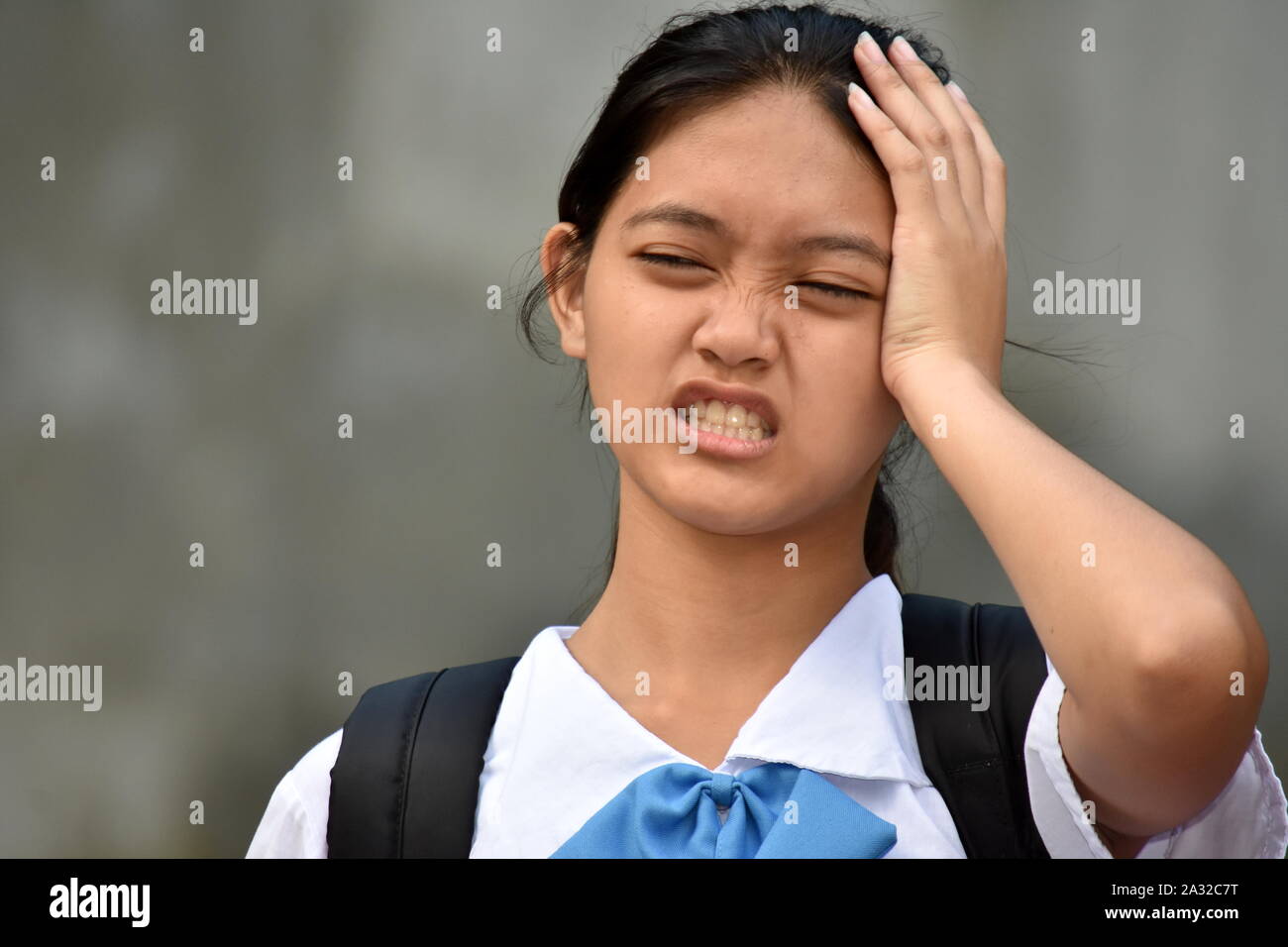An A Female Student And Confusion Stock Photo - Alamy