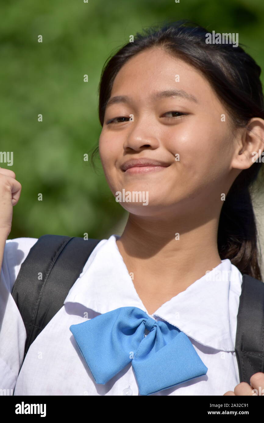 Young Minority School Girl And Winning Stock Photo - Alamy