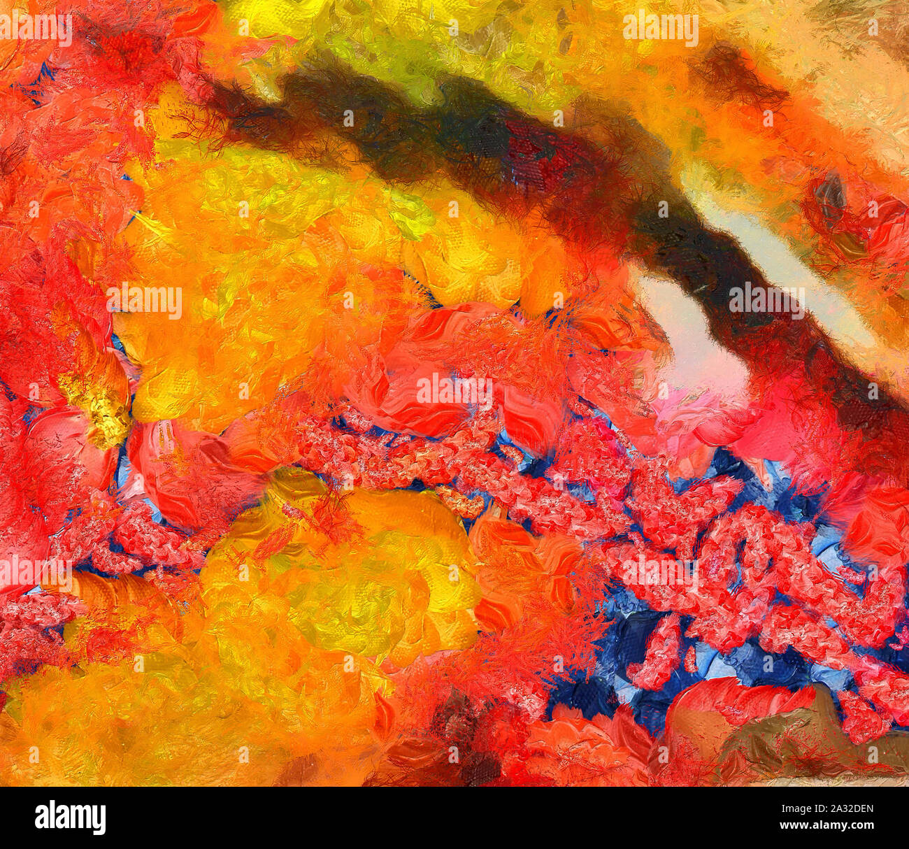 Original abstract painting at canvas. Mixed media pattern. Hand drawn ...
