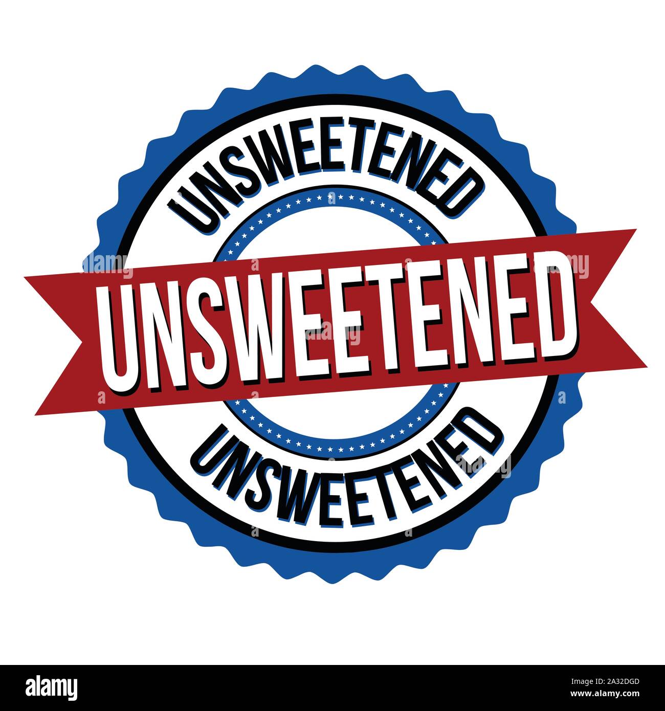 Unsweetened label or sticker on white background, vector illustration ...
