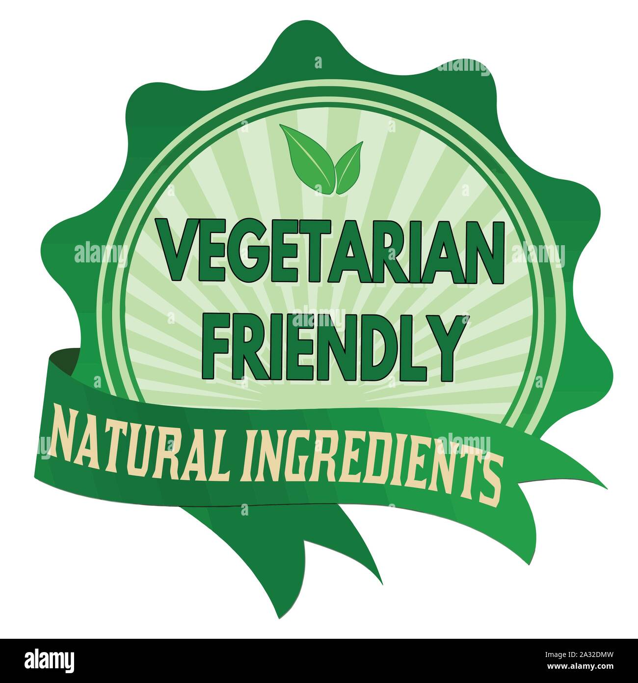 Vegetarian friendly label or sticker on white background, vector ...