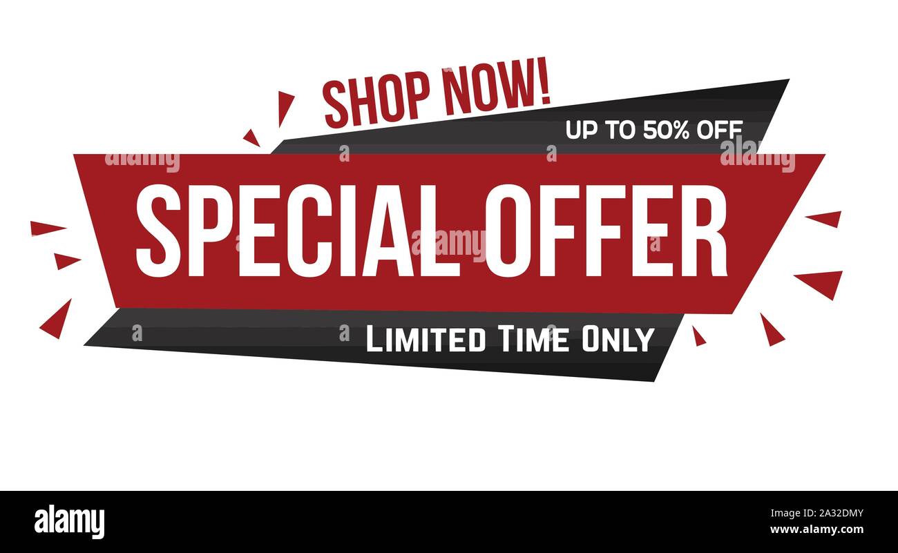 Special offer banner design on white background, vector illustration ...