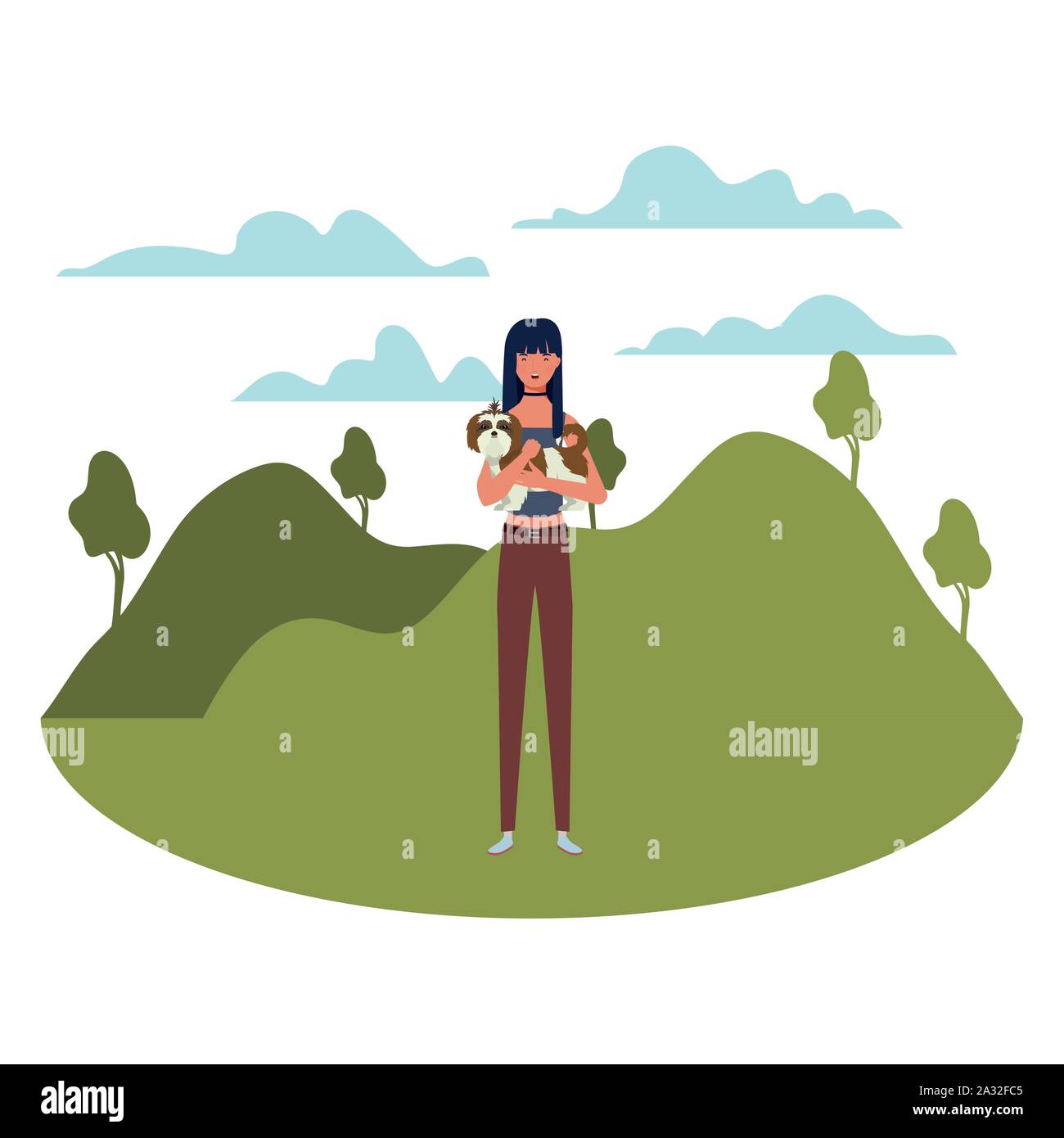 Woman lift dog Cut Out Stock Images & Pictures - Alamy