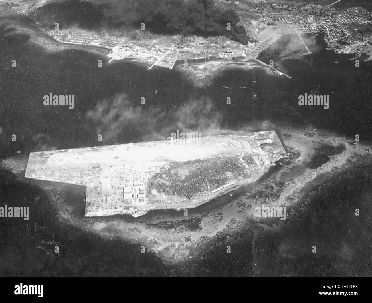 Eten Island during attack on Truk 1944 Stock Photo - Alamy