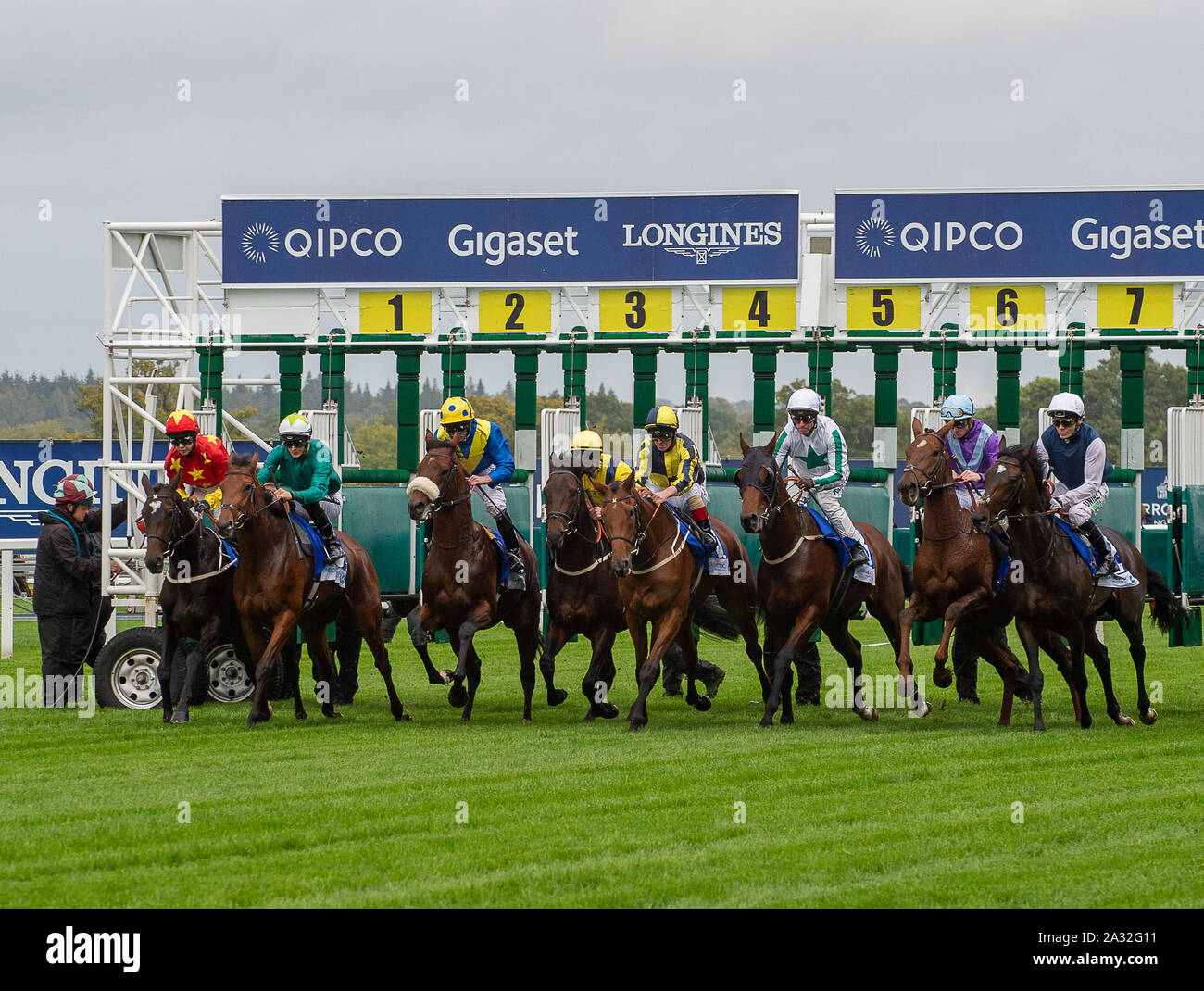 Horses leave stalls start hi-res stock photography and images - Alamy